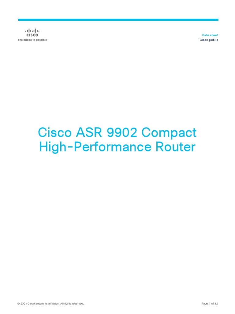 Cisco ASR 9902 Compact High-Performance Router | PDF | Computer Network ...