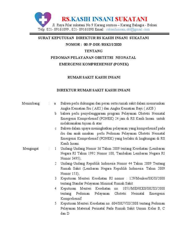 SK Pedoman Ponek | PDF