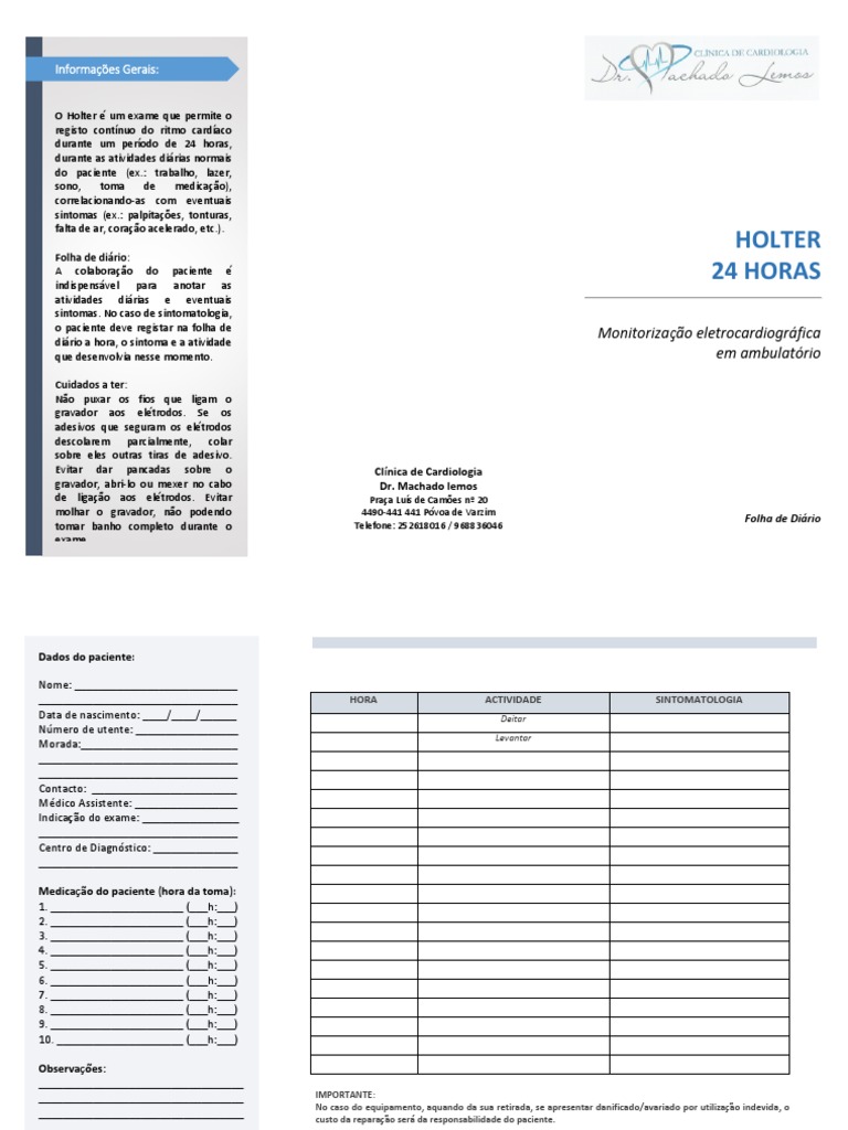 Diario Holter | PDF | Ciências da Saúde | Epidemiologia