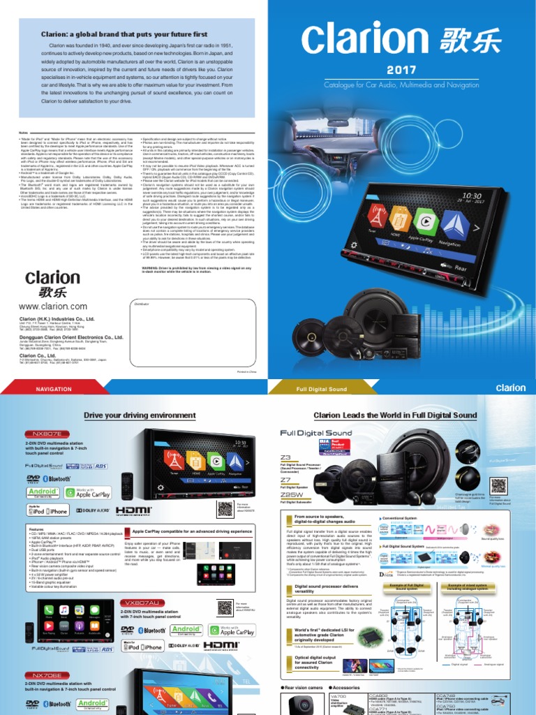 Clarion: A Global Brand That Puts Your Future First: Catalogue For Car ...