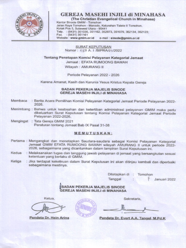 SK Anggota Komisi BIPRA | PDF