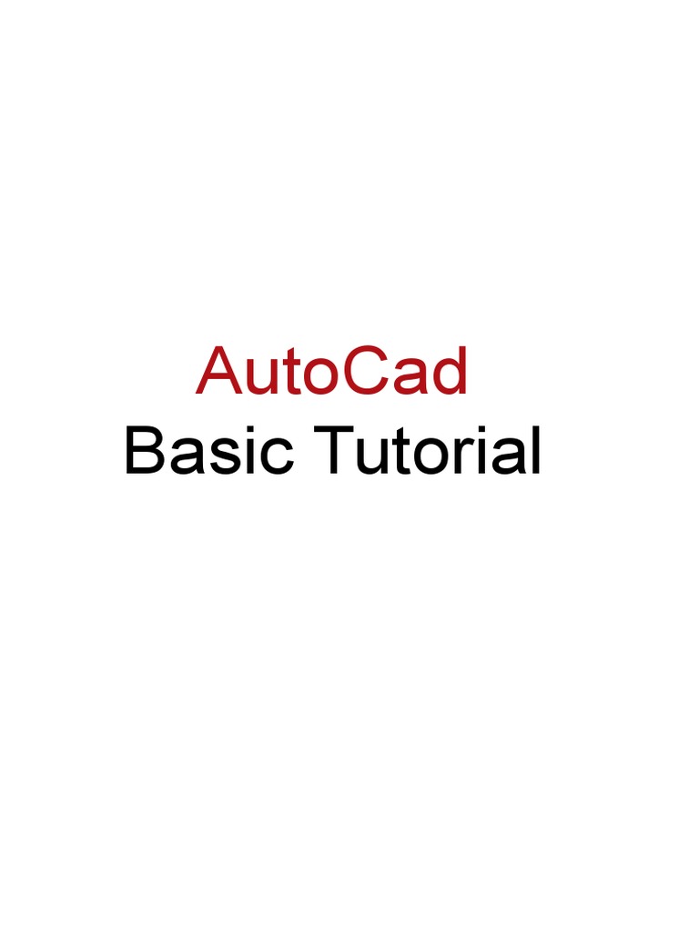 AutoCAD Basic Commands Tutorial | PDF