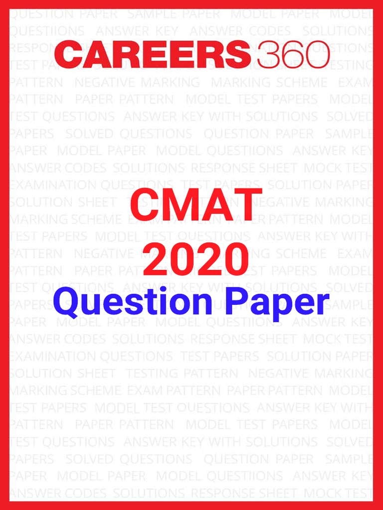 CMAT 2020 Question Paper | PDF | Multiple Choice | Tests