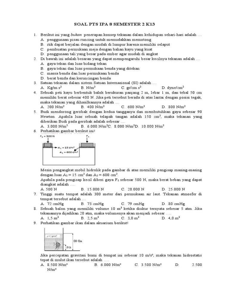 Soal Pts Ipa Kls 8 Manual | PDF | Ilmu Sosial | Seni
