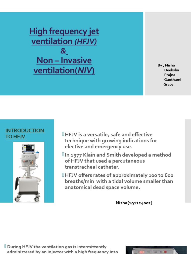 High Frequency Jet Ventilation Non - Invasive Ventilation (NIV) | PDF ...