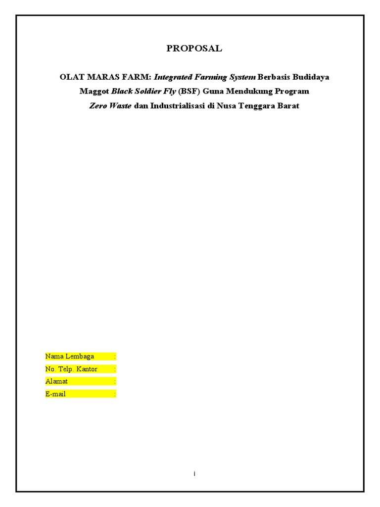 Draft Proposal Integrated Farming | PDF | Bisnis