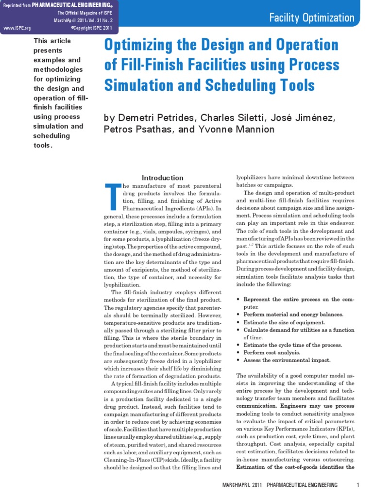 Fill Finish March 2011 | PDF | Scheduling (Production Processes ...