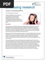 Landry and Bartling (2011) Study Outline | PDF | Recall (Memory) | Experiment