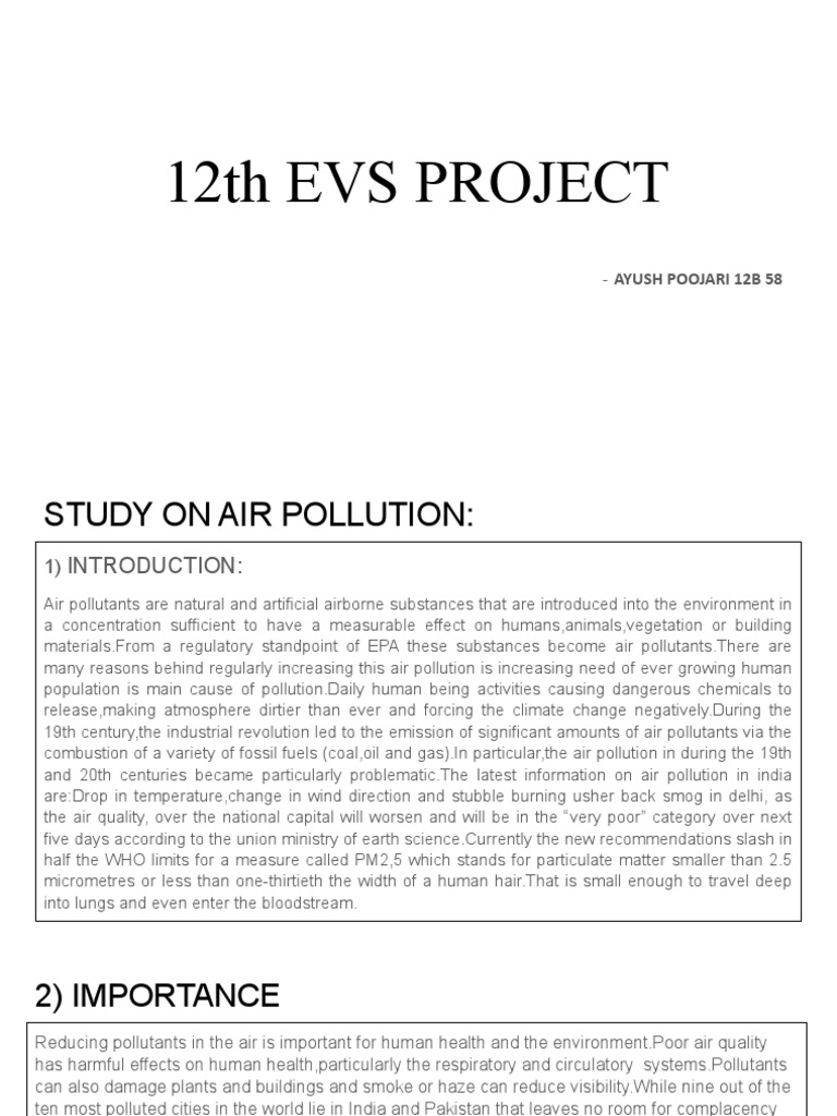 12TH EVS PROJECT Updated 2932 | PDF | Air Pollution | Particulates