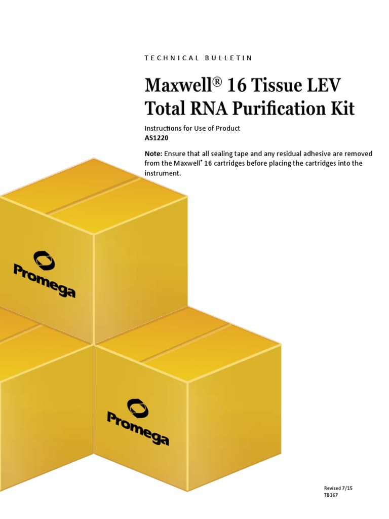 Maxwell 16 Tissue Lev Total Rna Purification Kit | PDF | Protein ...