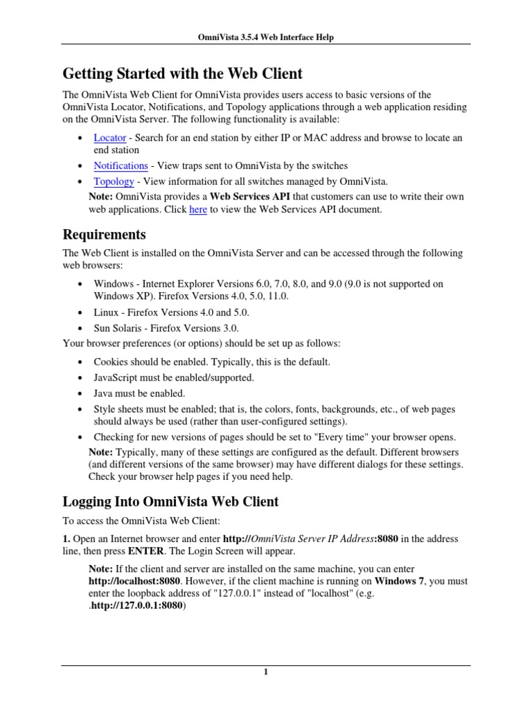Getting Started With The Web Client: Requirements | PDF | World Wide ...