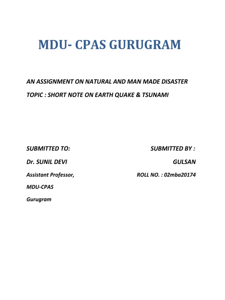 Assignment 1 NMD | PDF | Tsunami | Earthquakes