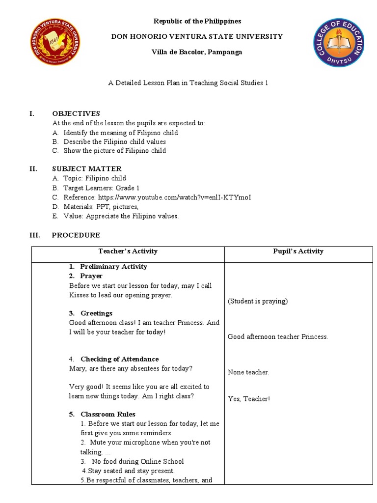 Republic of The Philippines Don Honorio Ventura State University Villa ...