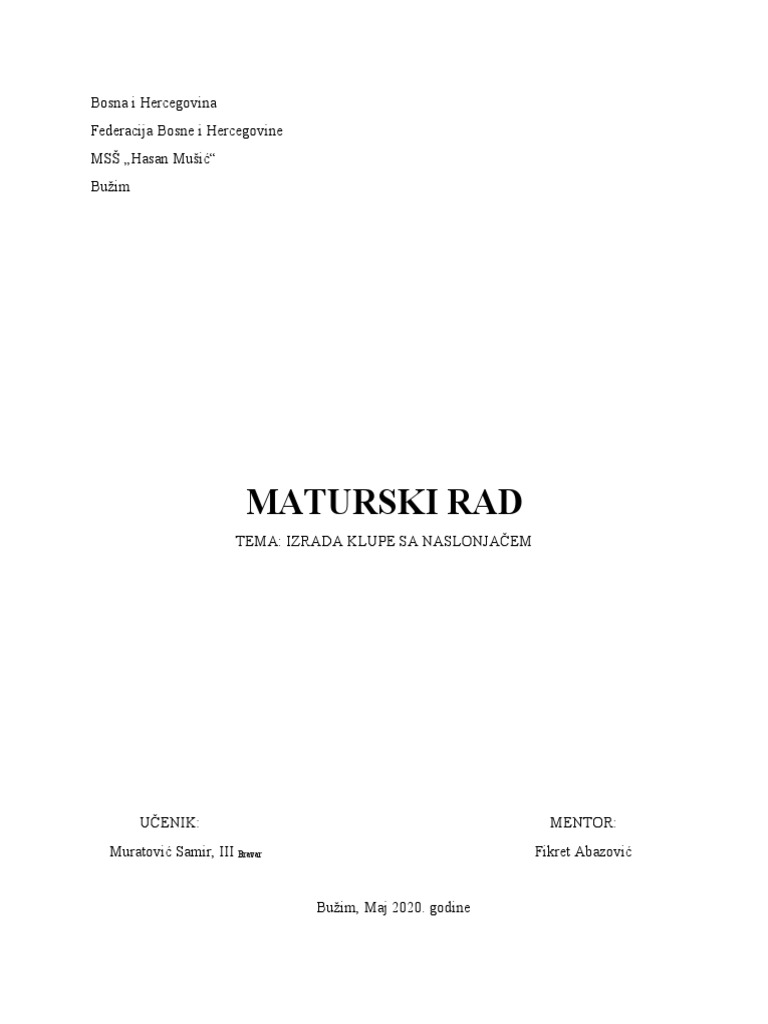 Maturski Rad | PDF