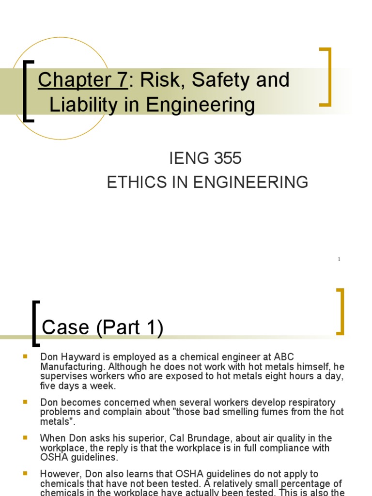 Chapter 7 Risk Safety And Liability In Engineering Pdf Risk