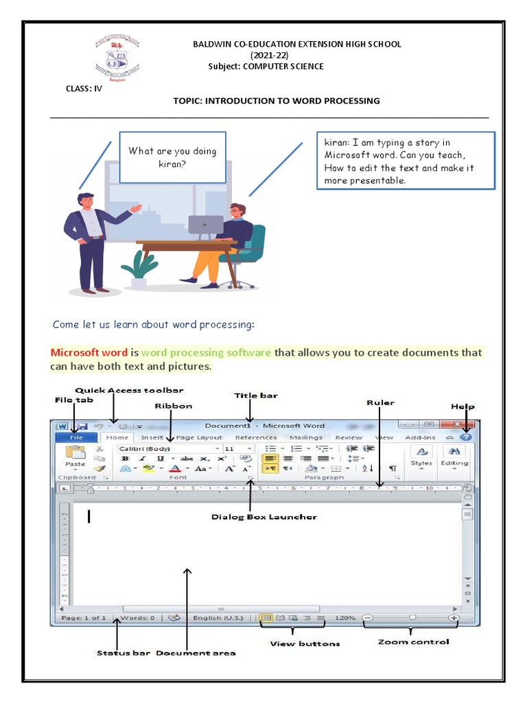 Topic Introduction To Word Processing Pdf Window Computing Software