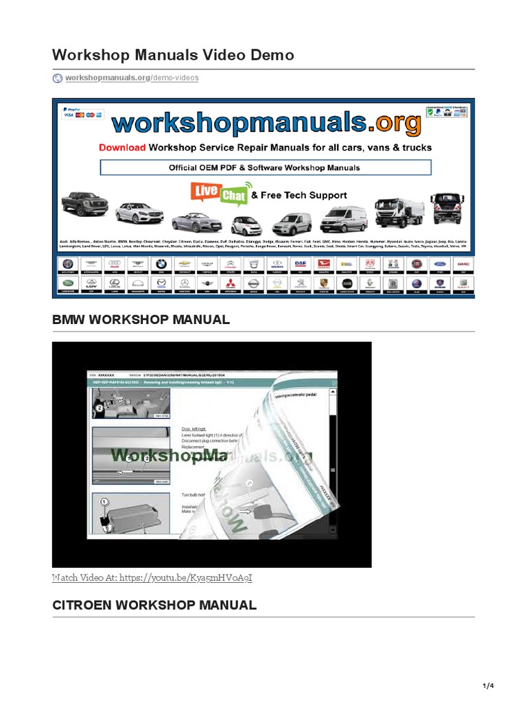 Free Workshop Manuals Video Demos | PDF
