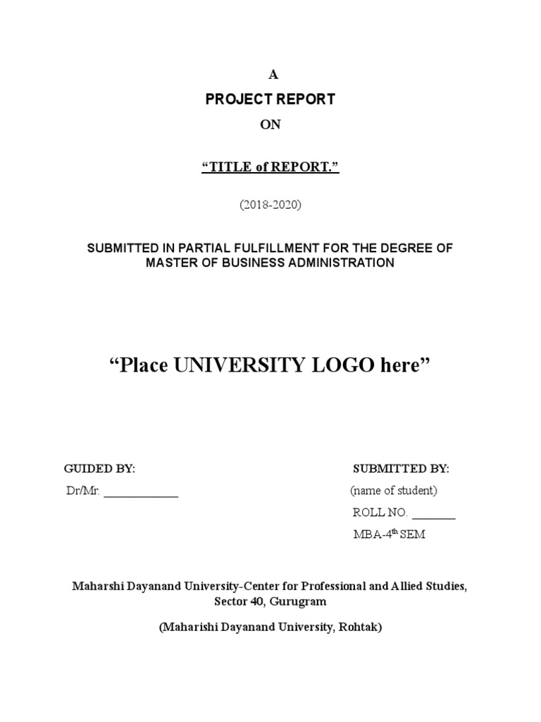 Front Page Project Report | PDF