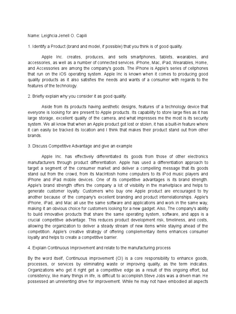 Assignment #2 - Operation Management | PDF | Apple Inc. | Ios