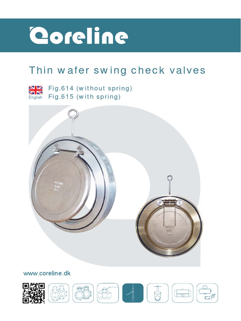 Coreline-TILBAKESLAGSVENTILER-Thin Wafer Swing Check Valves. Fig.614 (2 ...