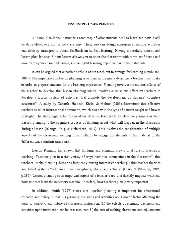 Effective Discussion Lesson Planning | PDF | Teachers | Lesson Plan