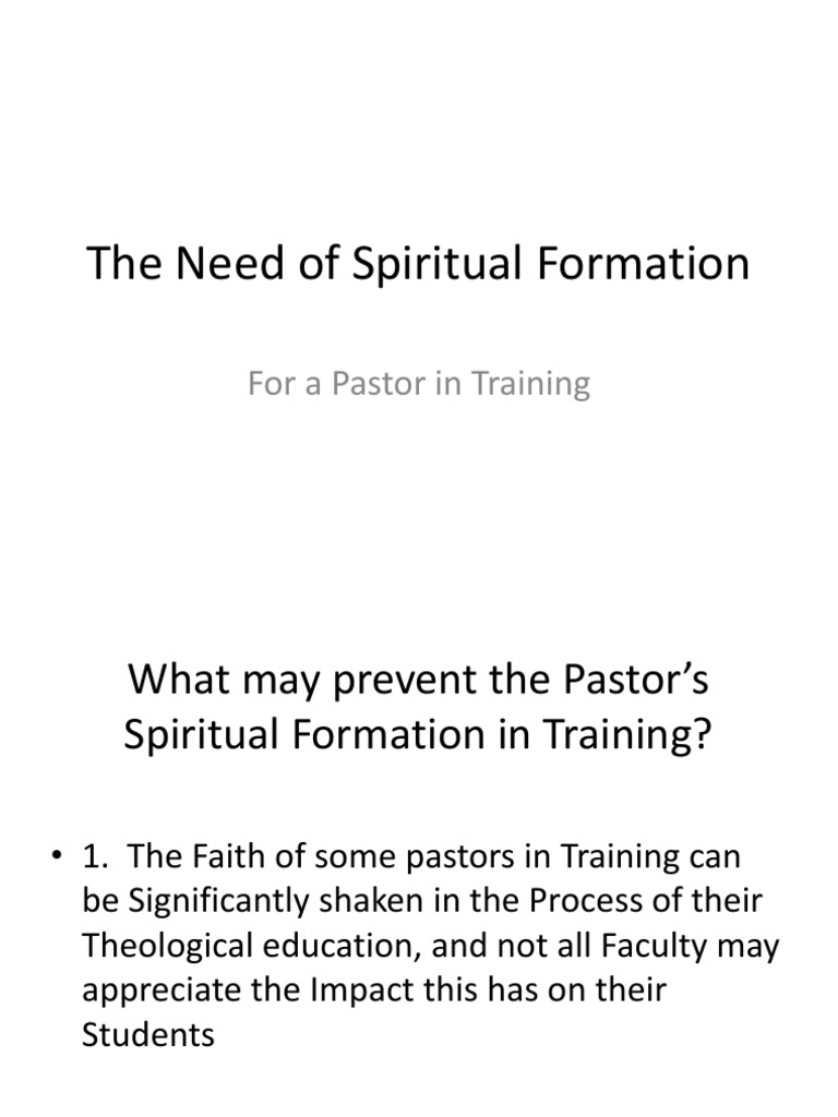 The Need of Spiritual Formation | PDF | Eternal Life (Christianity ...