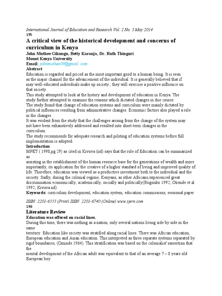 Education Development in Pre-Independence Kenya | PDF | Kenya | Colonialism