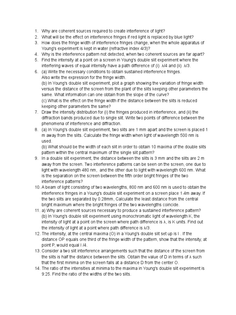 Analysis of Light Interference Phenomena Through the Framework of Young's Double Slit Experiment ...