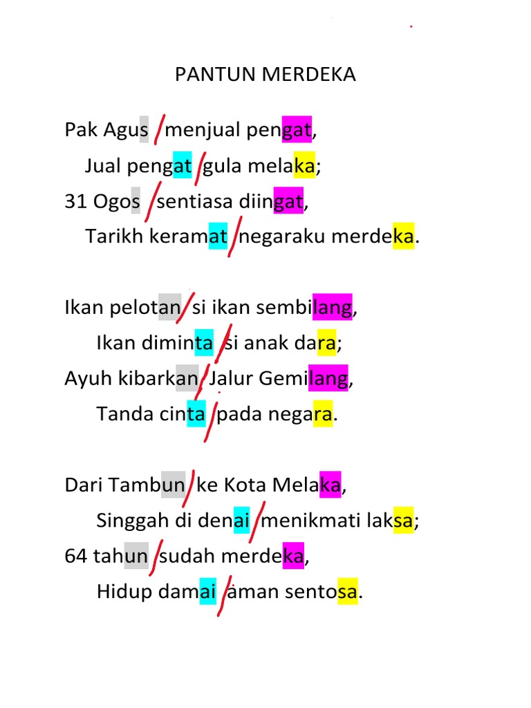 Pantun Merdeka 3 Rangkap | PDF