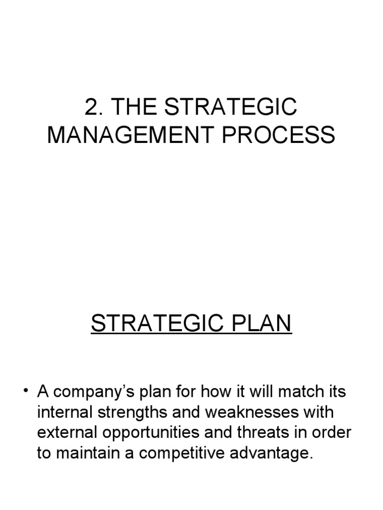 The Strategic Management Process | PDF | Strategic Management | Swot ...