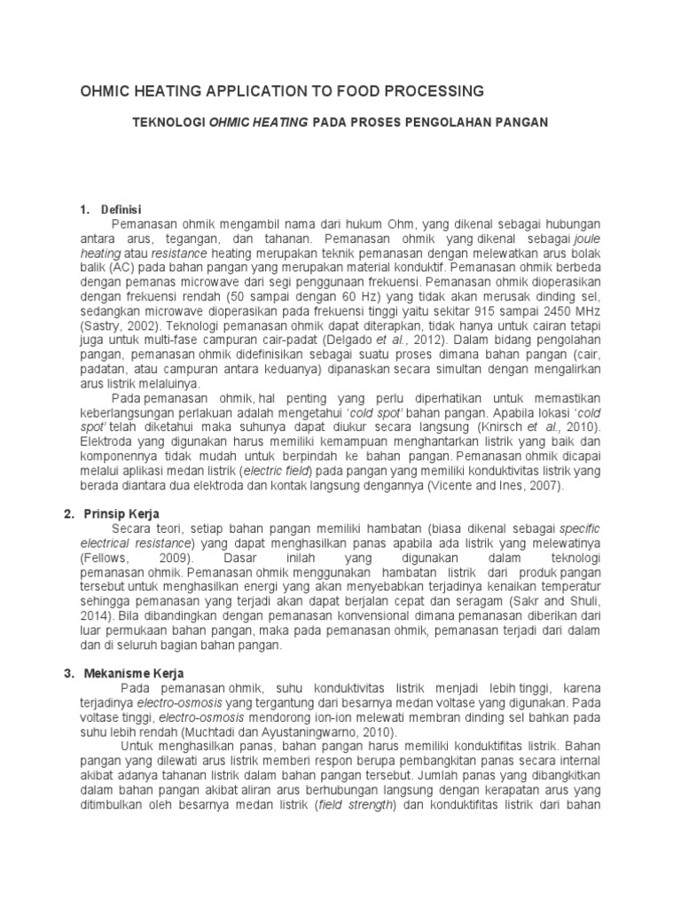 Ohmic Heating Application To Food Processing | PDF | Griya & Taman ...