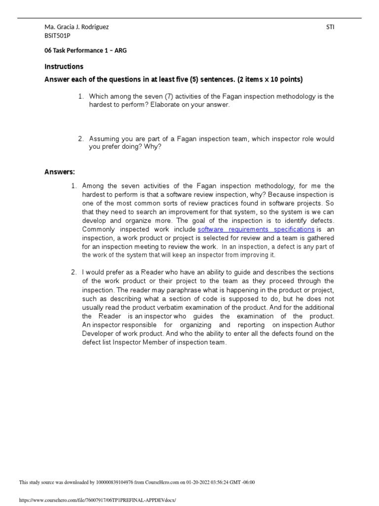 Fagan inspection methodology roles | PDF | Computing | Systems Engineering