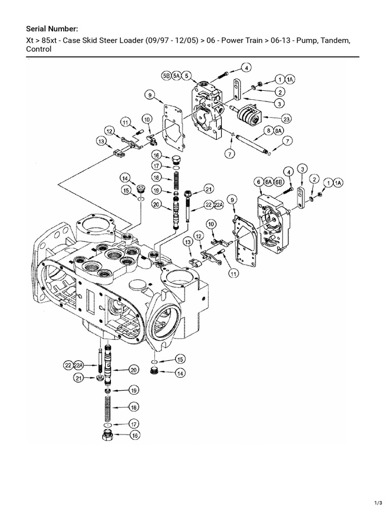 Serial Number: XT 85xt - Case Skid Steer Loader (09/97 - 12/05) 06 ...