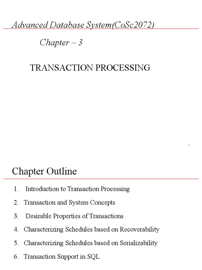 Chapter 3 Transaction Processing Pdf Database Transaction Computer Engineering