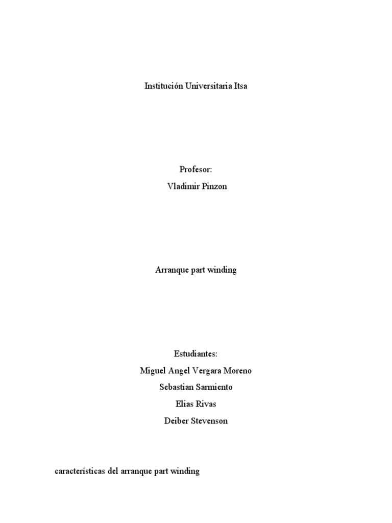 Arranque Part Winding | PDF