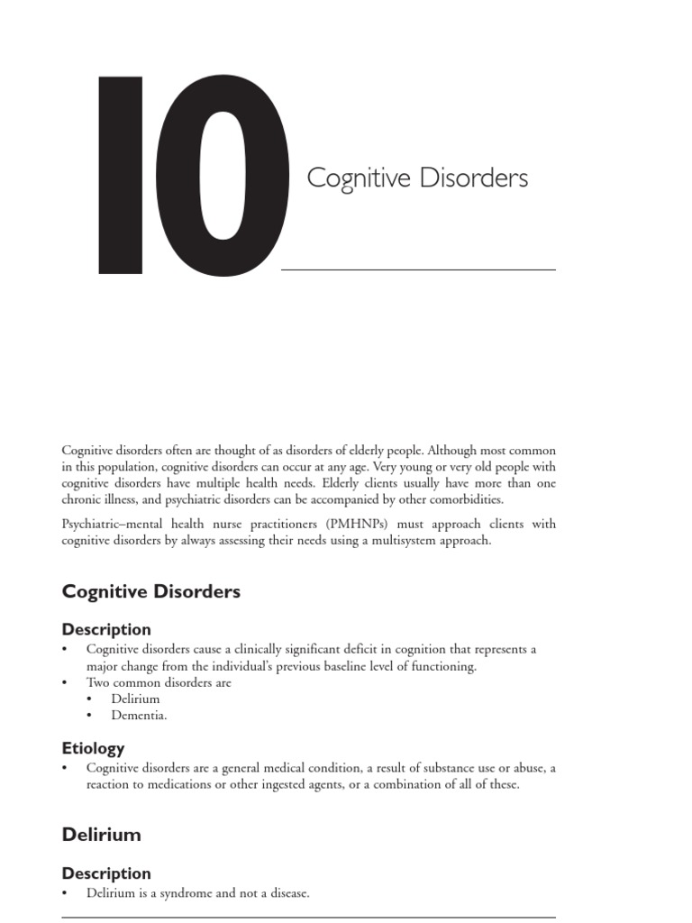 Understanding Cognitive Disorders in Patients | PDF | Dementia | Mental ...