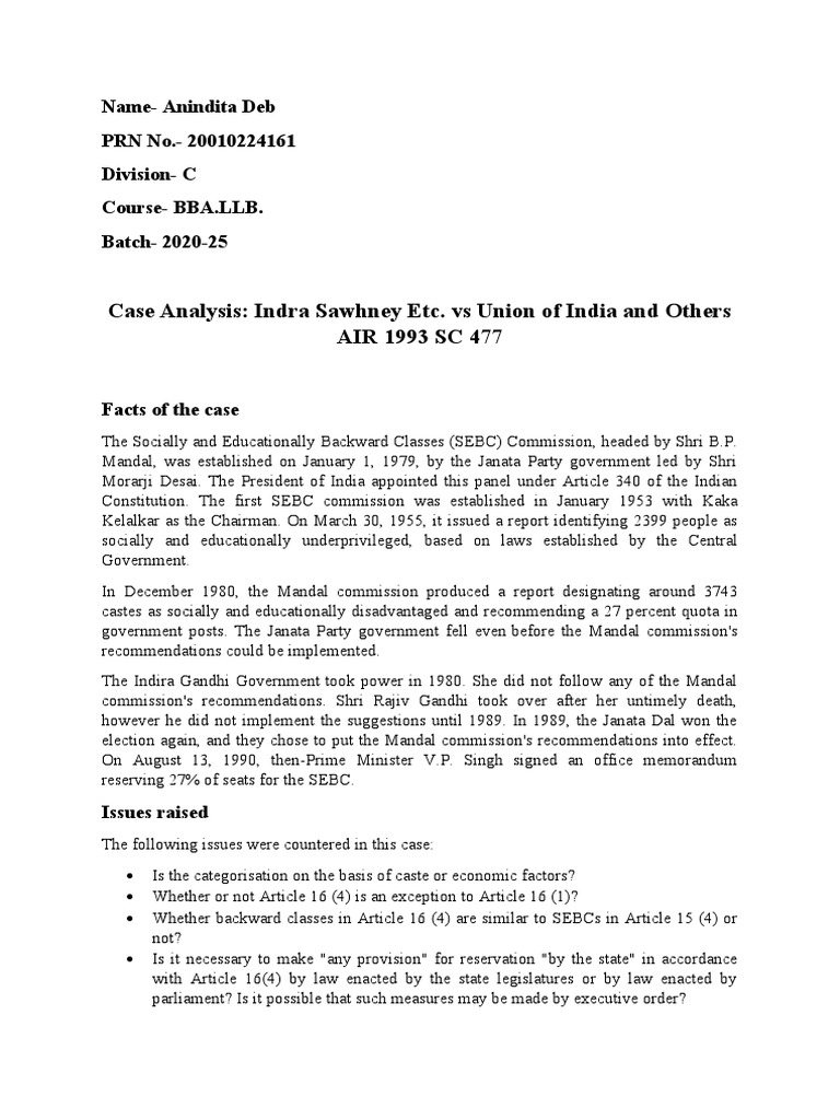 Constitutional Law Case Analysis | PDF | Public Law | Government Of India