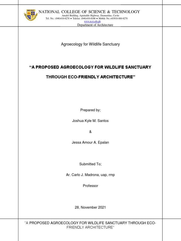 Agroecology for Wildlife Sanctuary Design | PDF | Biodiversity ...