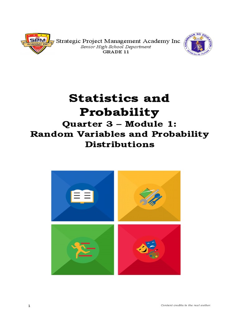 G11 Statistics and Probability Q3 M1 | PDF | Probability Distribution | Random Variable