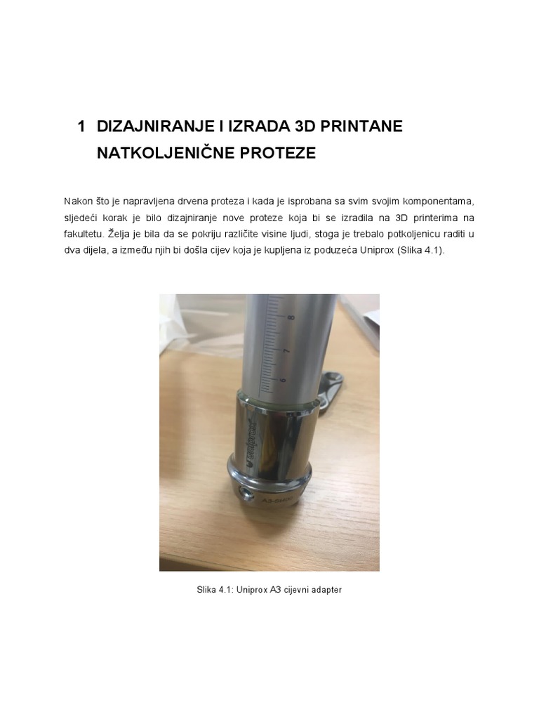 Dizajniranje I Izrada 3d Printane Natkoljenične Proteze | PDF