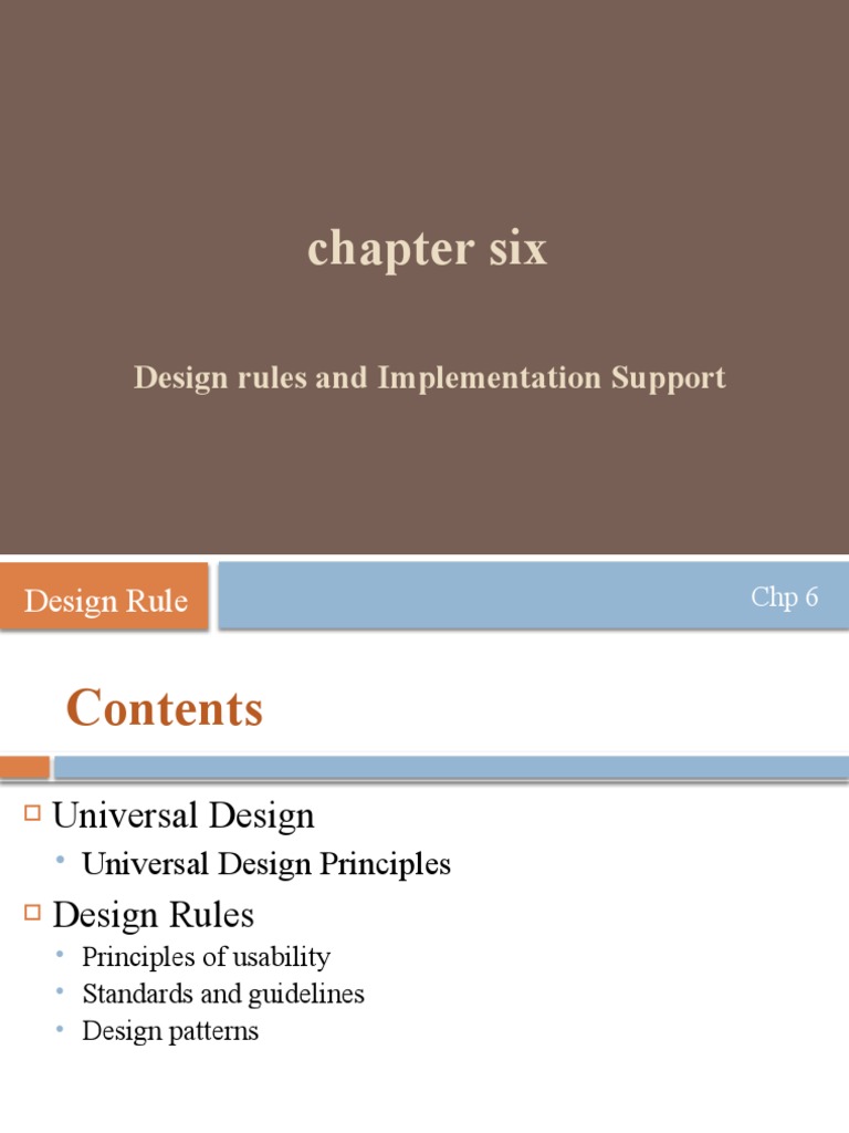 Lecture 6 - Design Rules and Implementation Support | PDF | Usability ...