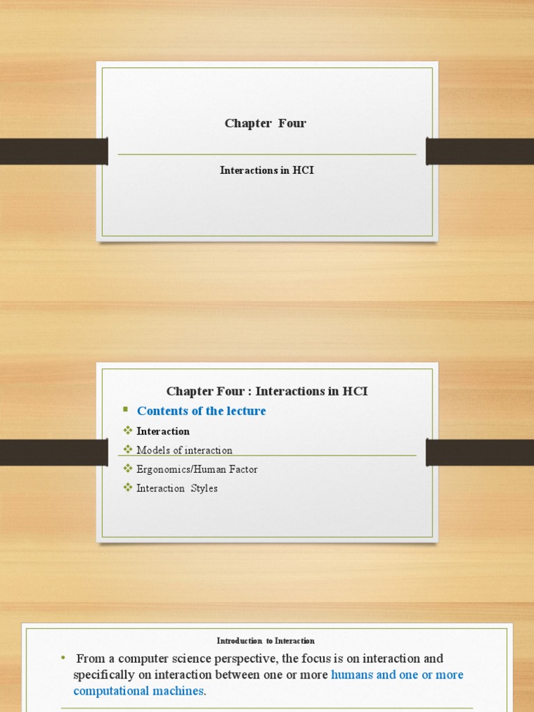 Chapter Four: Interactions in HCI | PDF | Human–Computer Interaction | Graphical User Interfaces