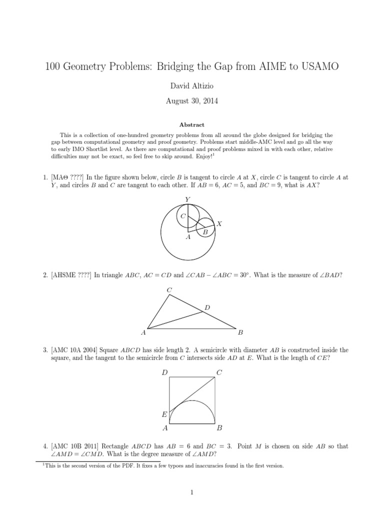 Collection of Geometry Problems | PDF | Triangle | Circle
