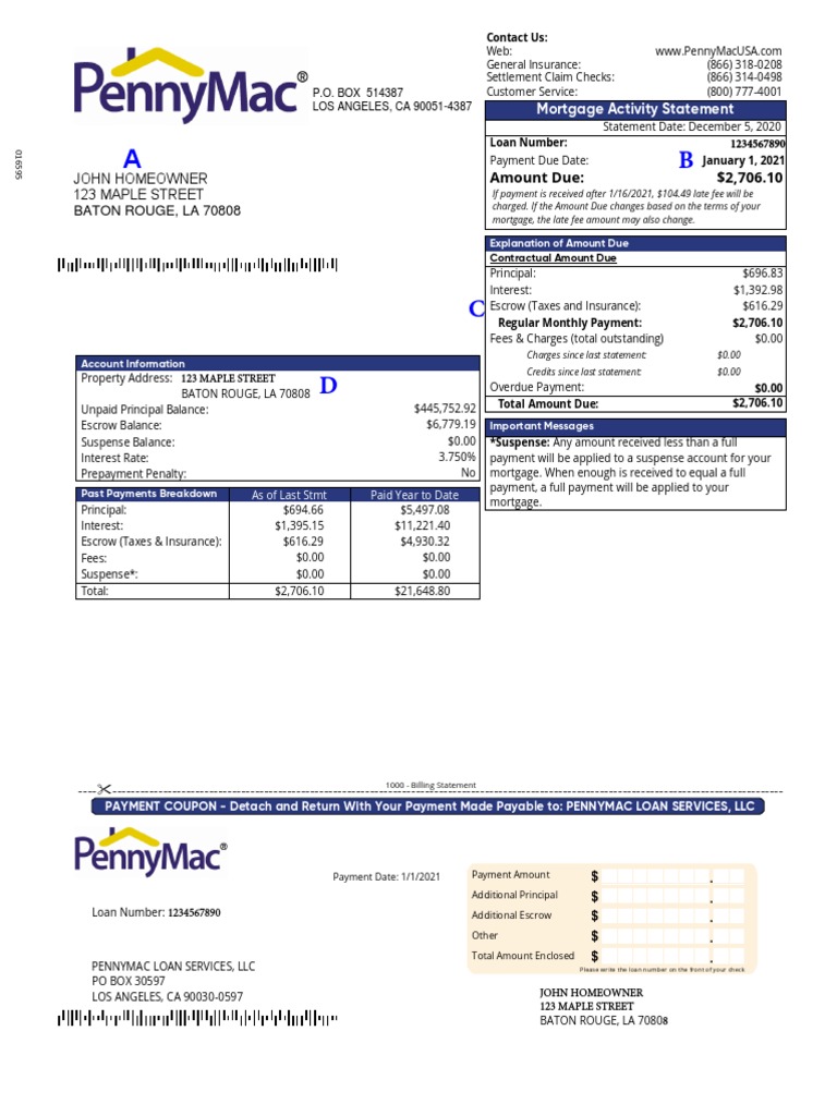 Mortgage Statement Dummy | PDF