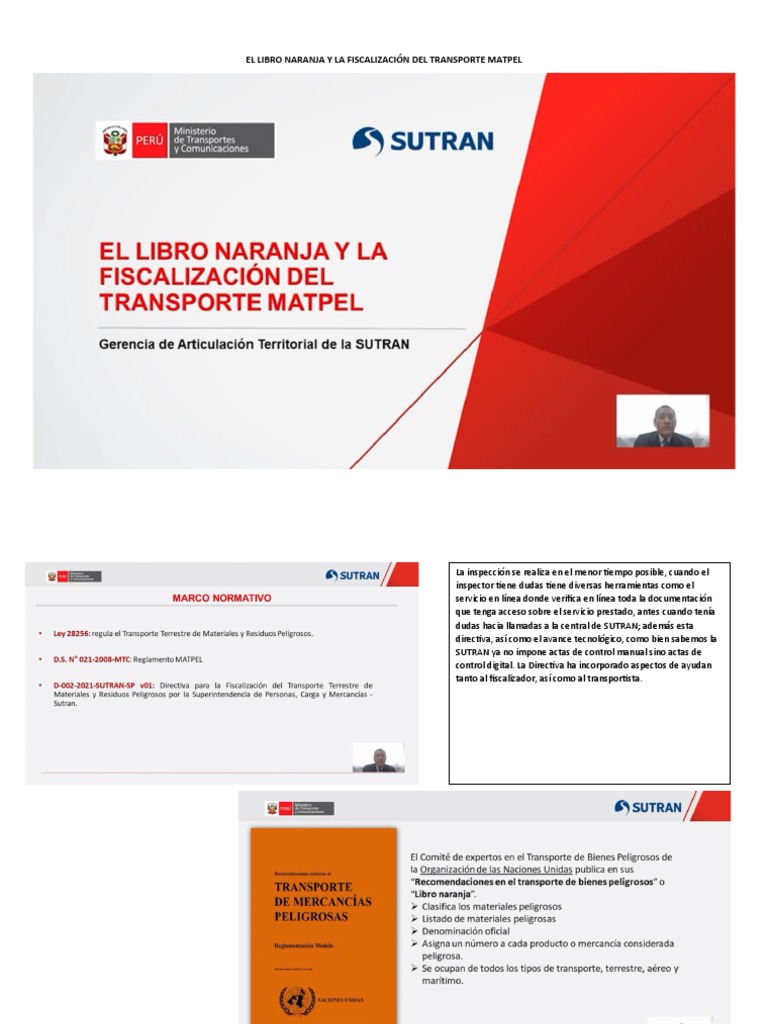 Video - El Libro Naranja y La Fiscalización Del Transporte Matpel | PDF ...