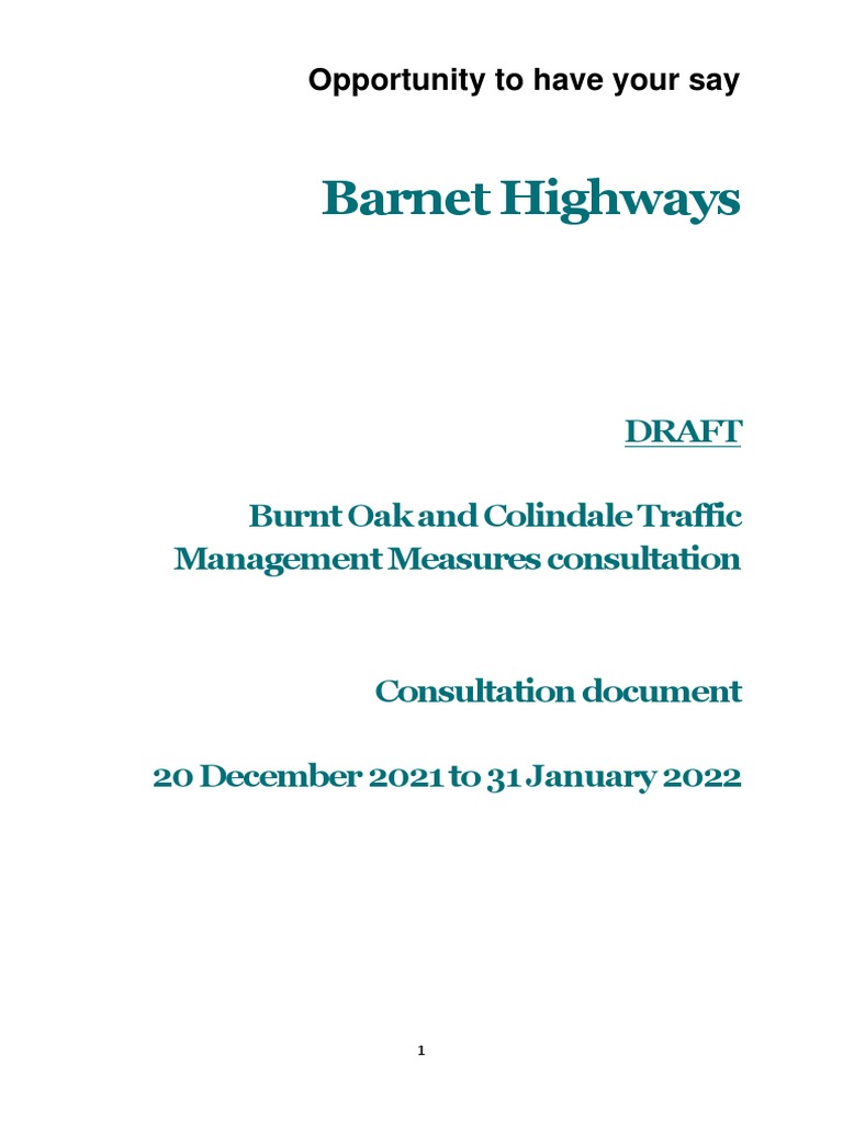 Barnet Council: Burnt Oak and Colindale Consultion Document Final 2021 ...