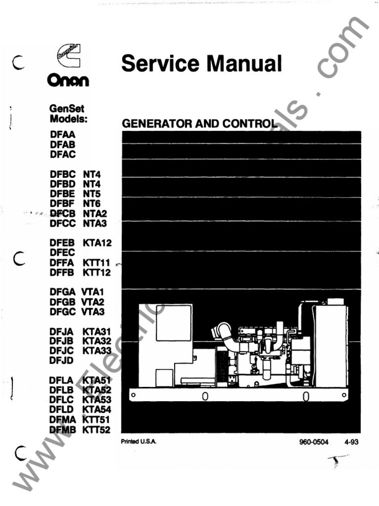 Service Manual: Generator and Control | PDF | Alternating Current ...