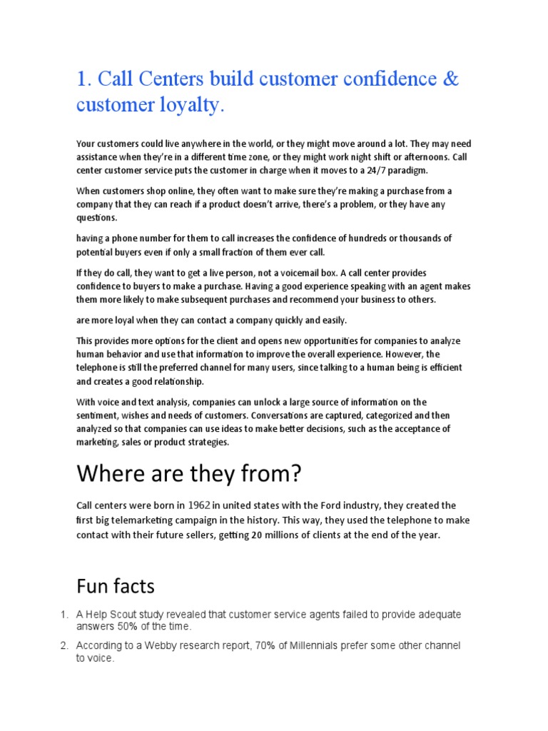 Call Centers: Boosting Customer Loyalty | PDF | Career & Growth | Business