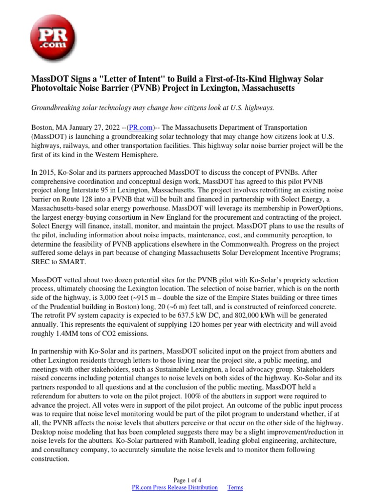 MassDOT Signs A "Letter of Intent" To Build A First-of-Its-Kind Highway ...