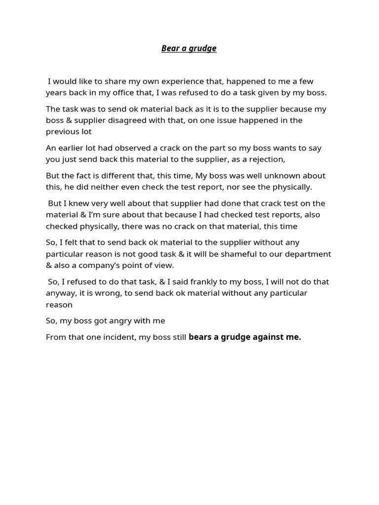 Bears A Grudge | PDF | Career & Growth